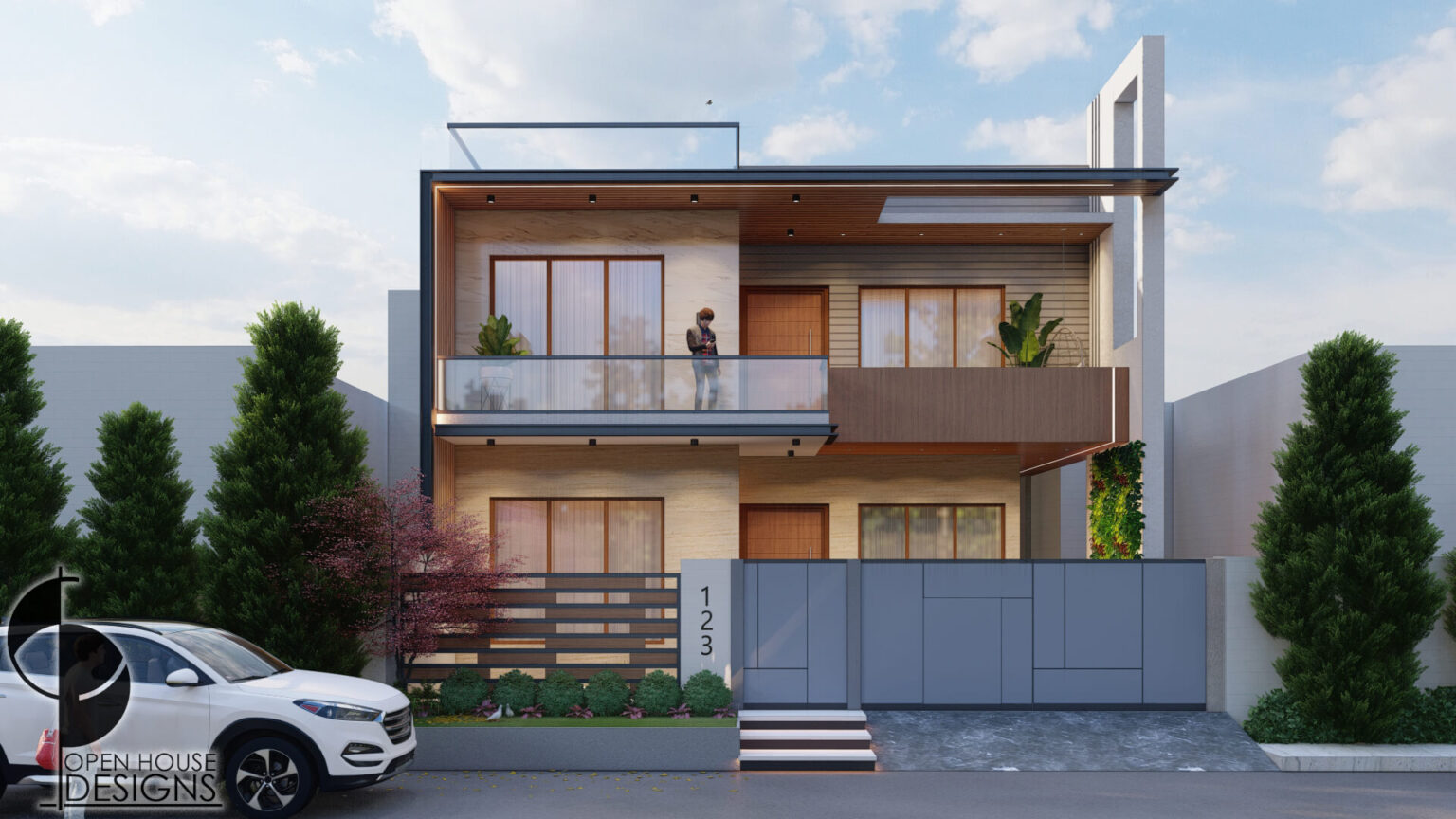 Luxury Home Front with Contemporary Design - OpenHouseDesigns