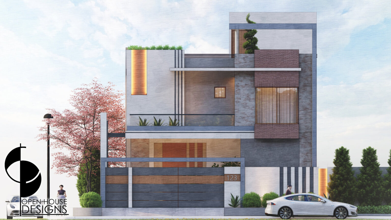 Exterior Façade Design Ideas - Contemporary Home - OpenHouseDesigns