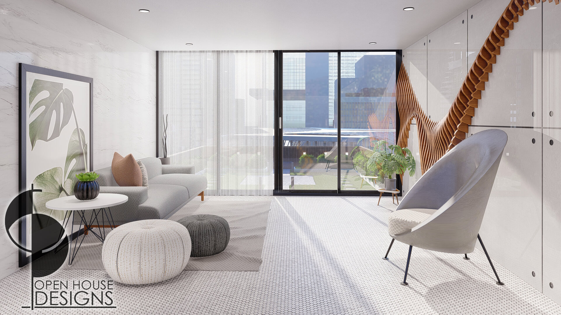 Parametric Wall Design run across the living room - OpenHouseDesigns