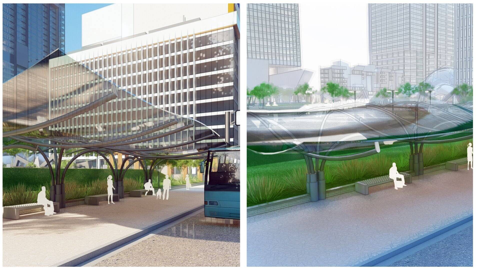 Wavy Parametric Canopy Designs - Concept Rendering