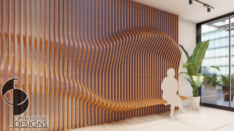 Parametric Wall feature that functions as a seating - OpenHouseDesigns