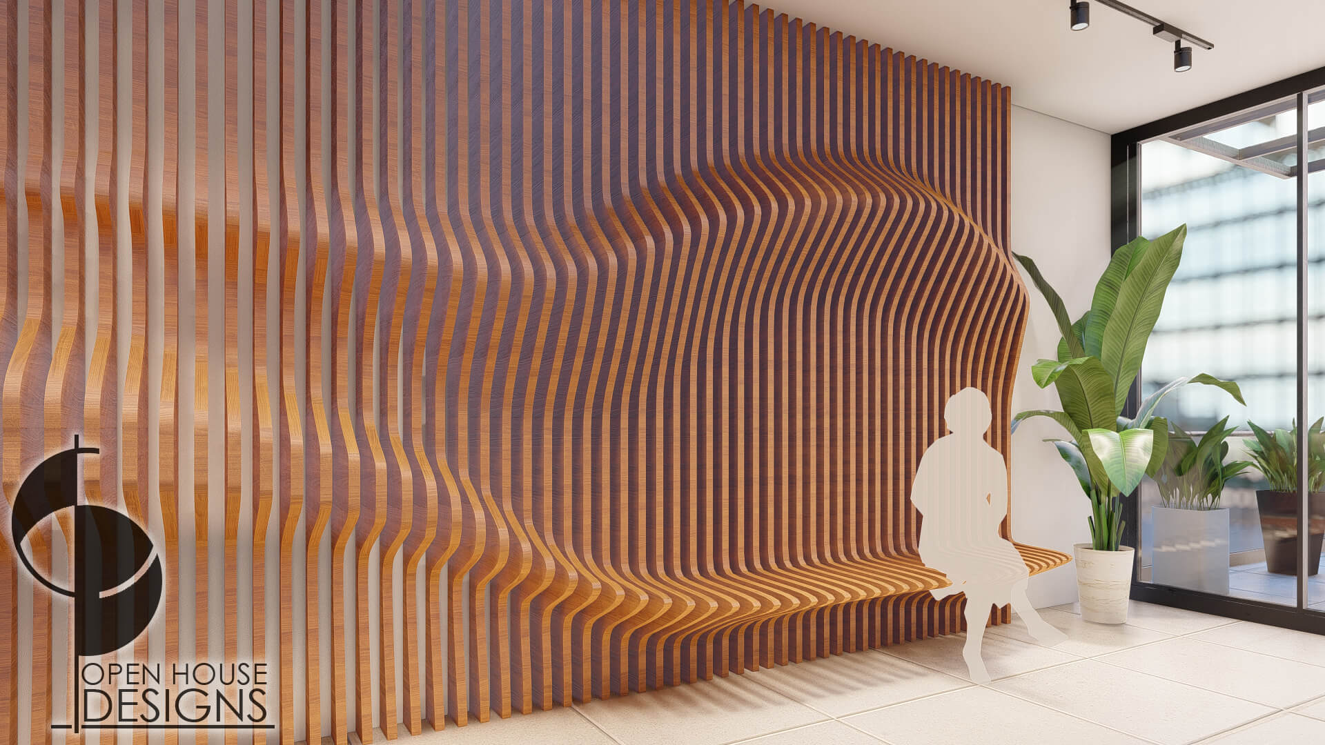 Parametric Wall feature that functions as a seating - OpenHouseDesigns