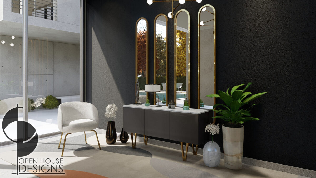 Console Design Idea with chic mirrors - OpenHouseDesigns