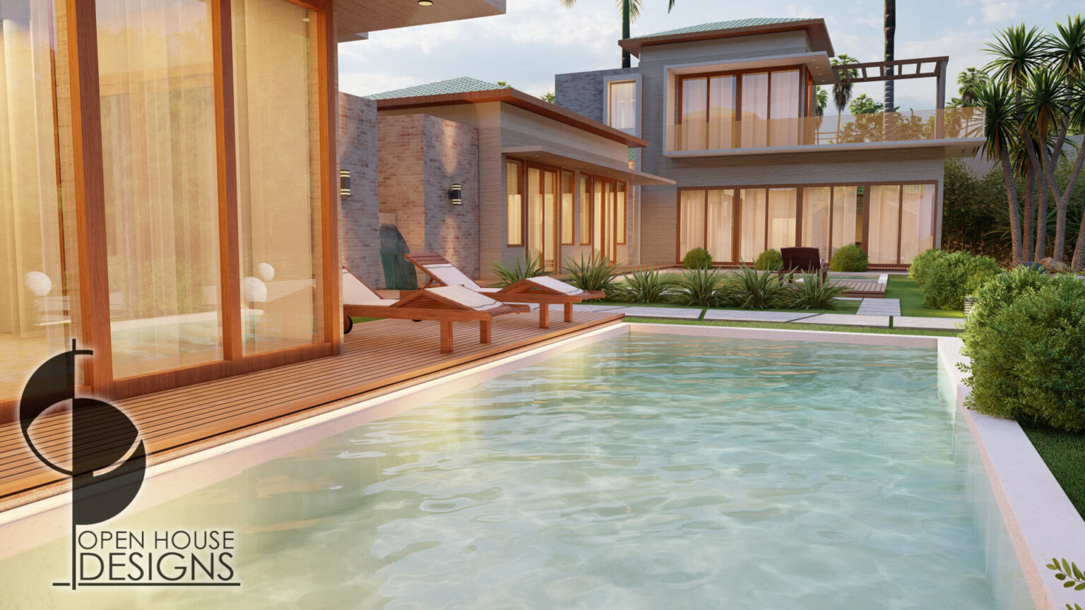 Elevation Design for a Luxury Resort with Contemporary Landscape