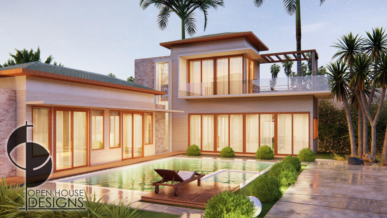 Elevation Design for a Luxury Resort with Contemporary Landscape