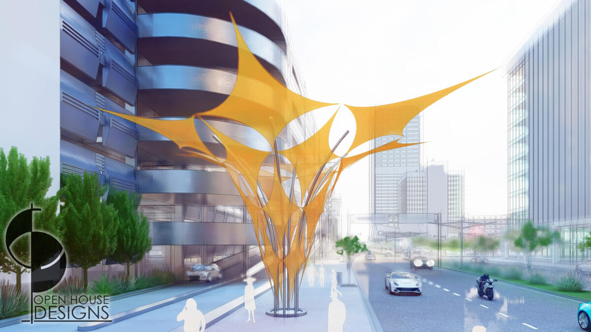 Parametric Wall Design run across the living room - OpenHouseDesigns