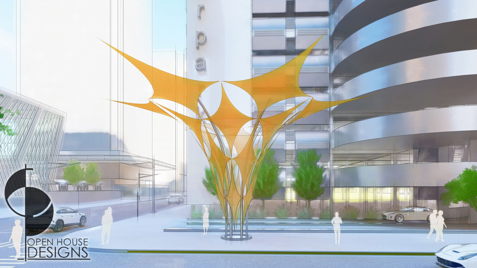 Parametric Installation in the pedestrian area - OpenHouseDesigns