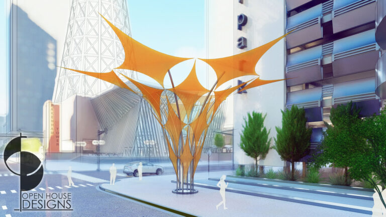 Parametric Installation in the pedestrian area - OpenHouseDesigns