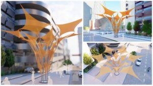 Parametric Installation in the pedestrian area - OpenHouseDesigns