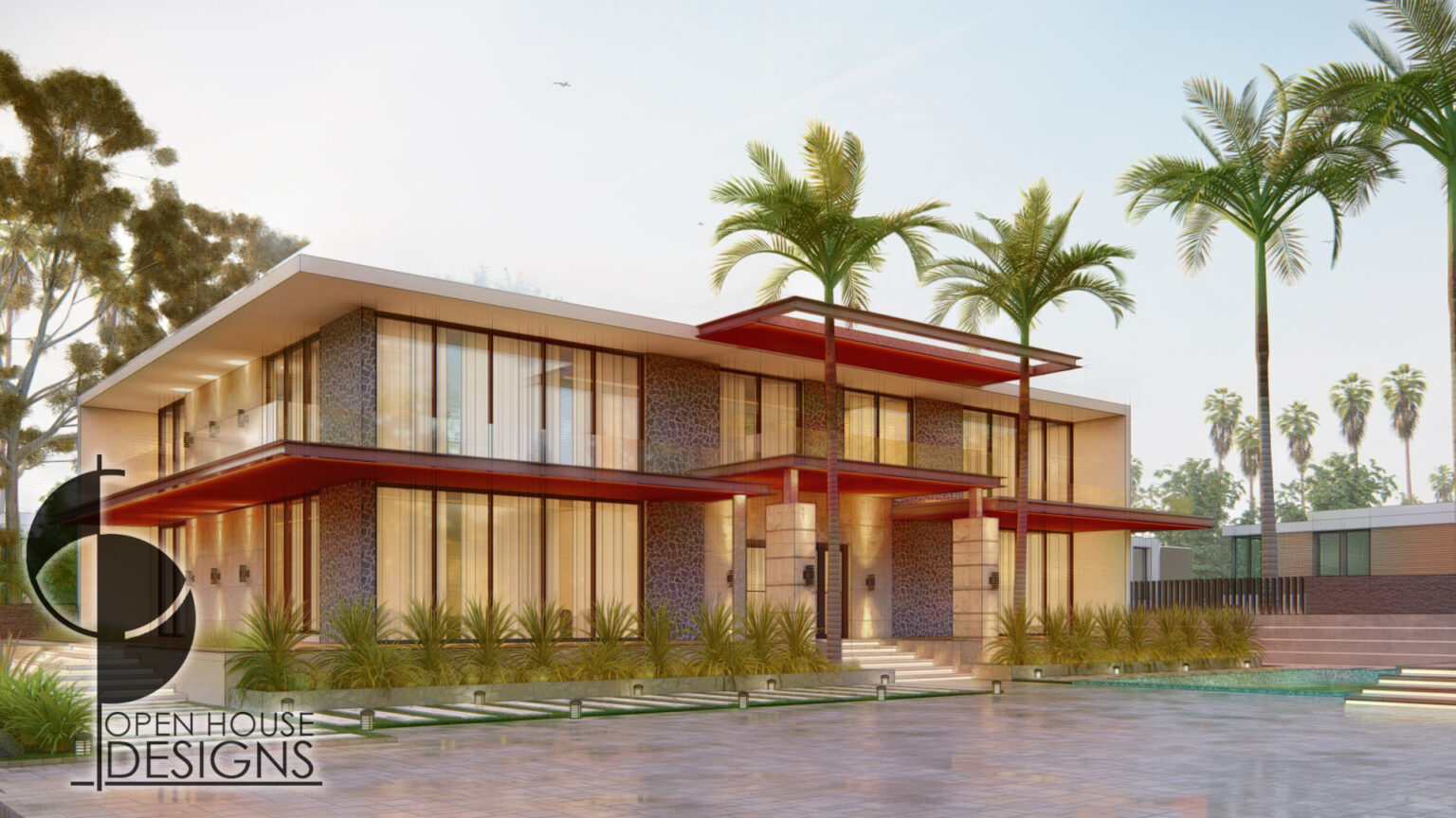 Contemporary Villa with Massive Glass Façade and Stunning Landscape