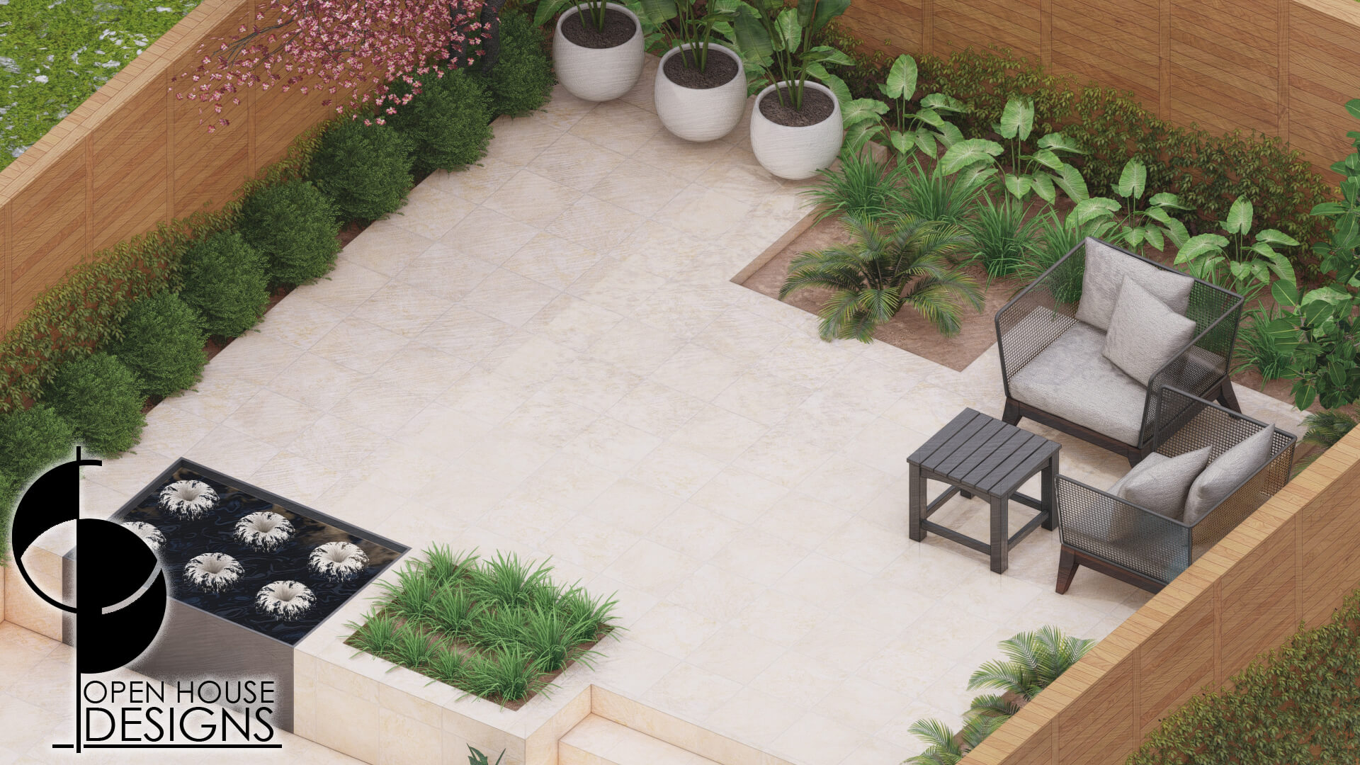 Modern Outdoor living spaces - Backyard Landscape design