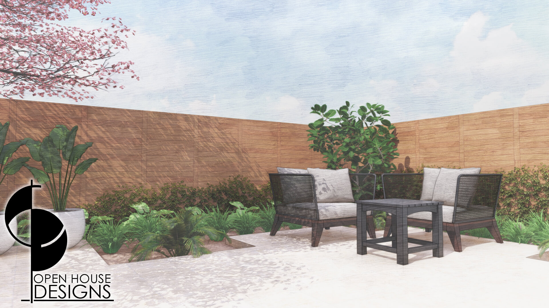 Modern Outdoor living spaces - Backyard Landscape design