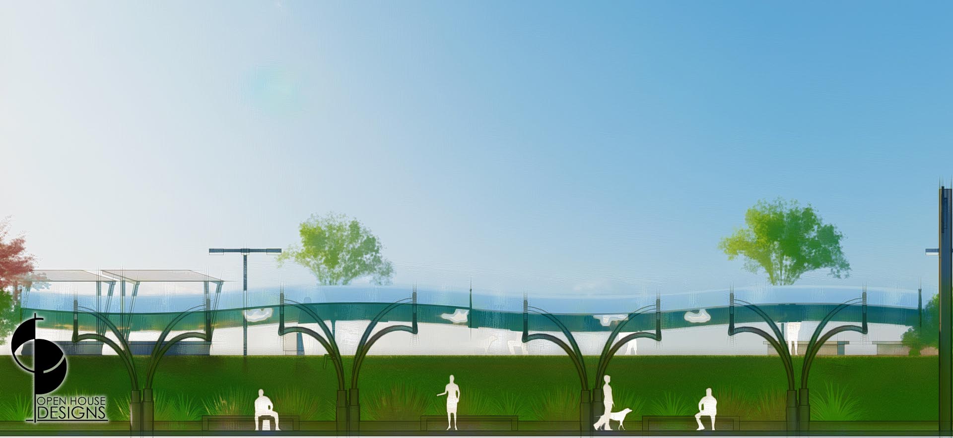 Wavy Parametric Canopy Designs - Concept Rendering