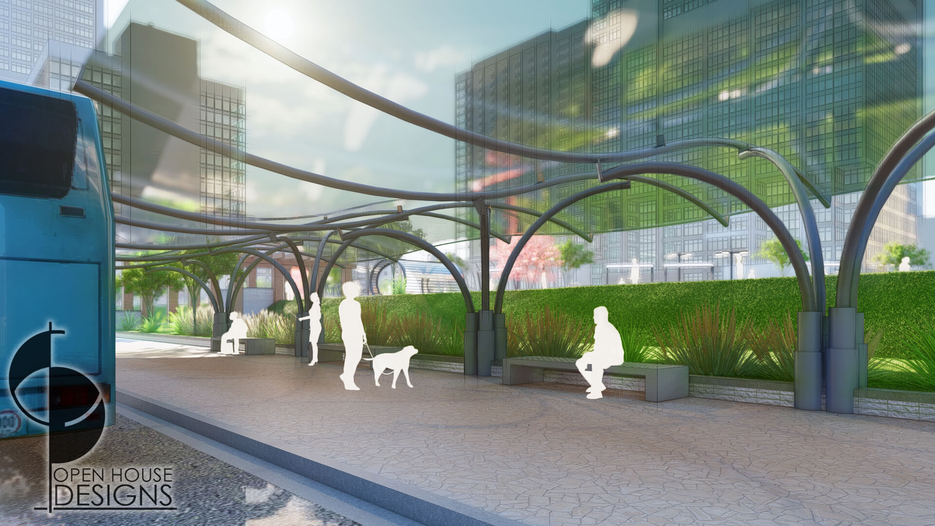 Wavy Parametric Canopy Designs - Concept Rendering