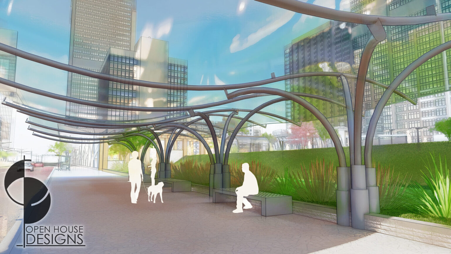 Wavy Parametric Canopy Designs - Concept Rendering