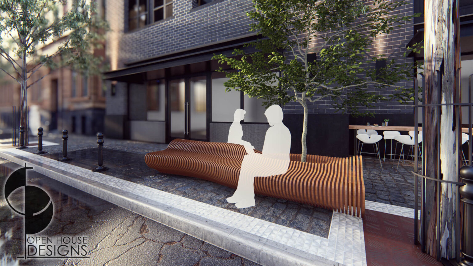 Parametric Bench blends perfectly with the sidewalk - OpenHouseDesigns