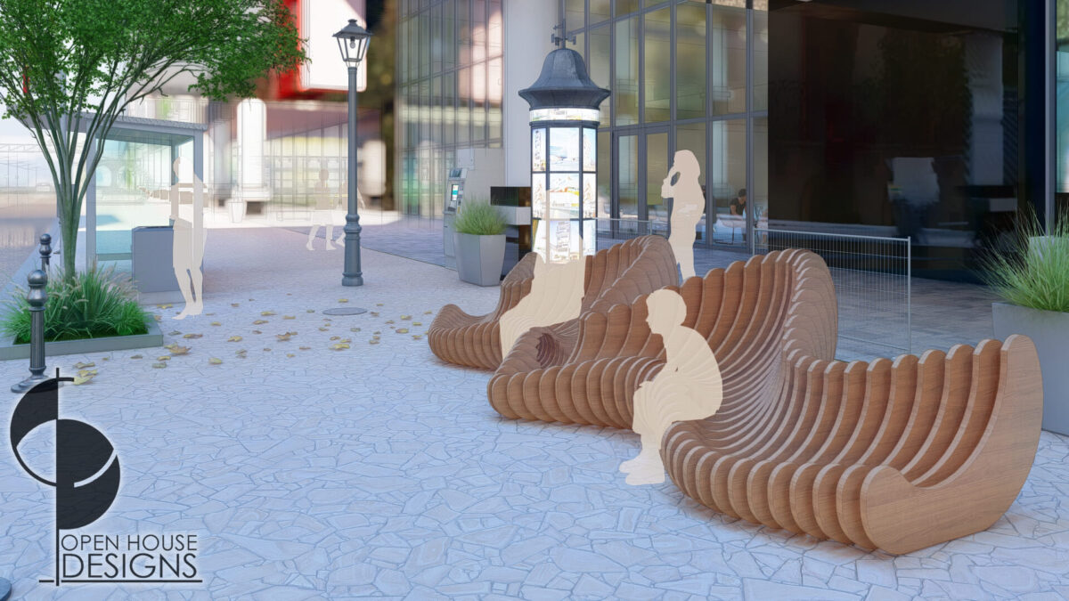 Parametric Bench that stands out in the city complex - OpenHouseDesigns