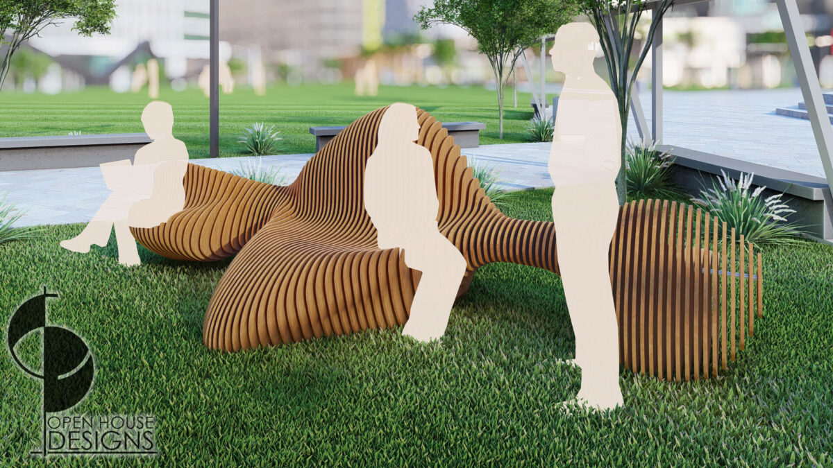 Wooden Parametric Bench in Central Park - OpenHouseDesigns