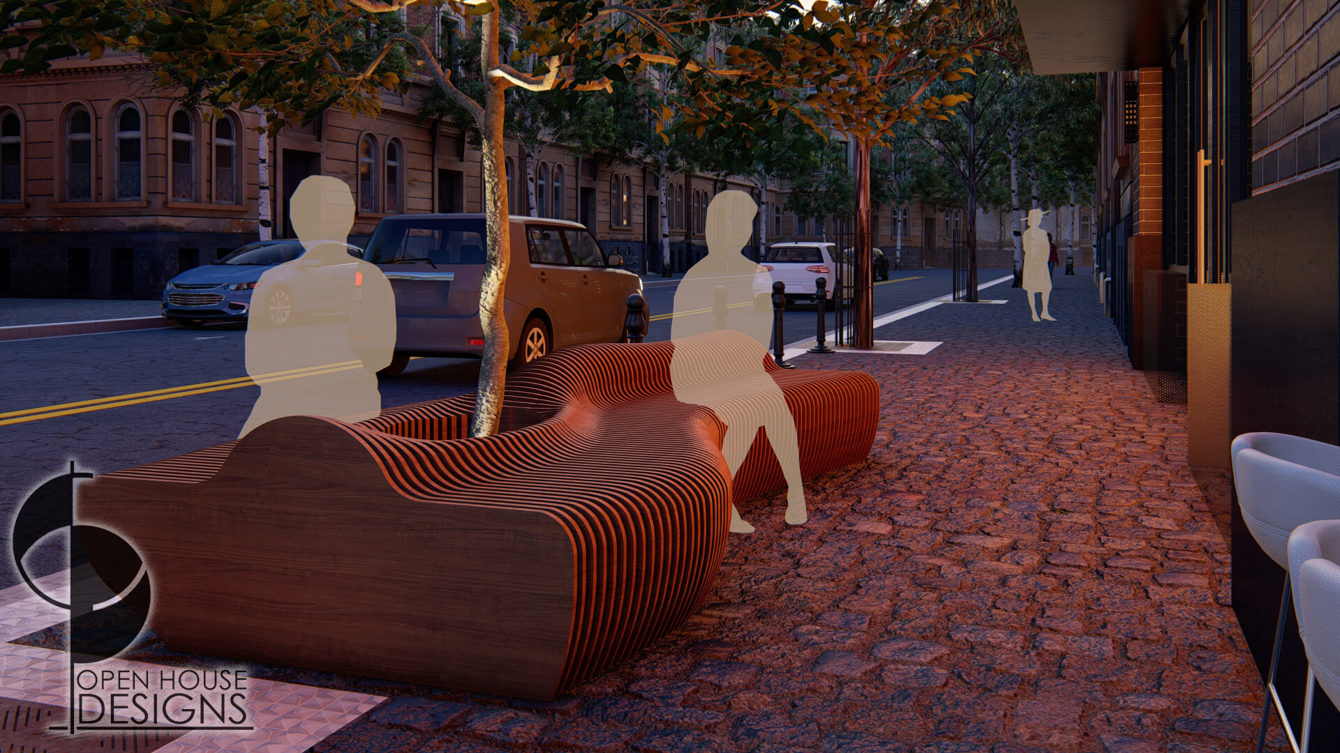 Parametric Bench blends perfectly with the sidewalk - OpenHouseDesigns