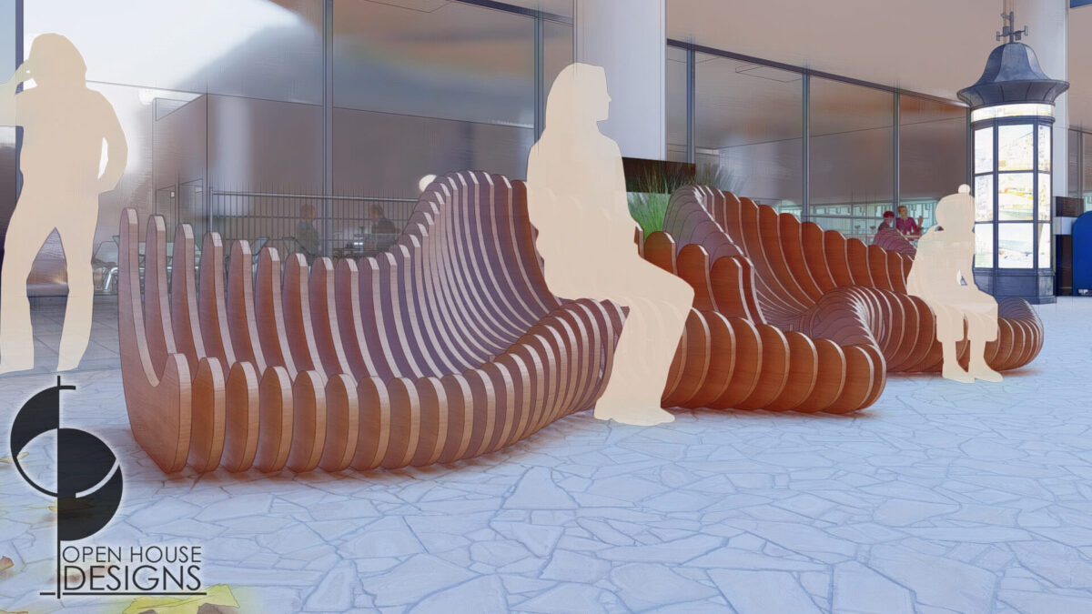 Parametric Bench that stands out in the city complex - OpenHouseDesigns