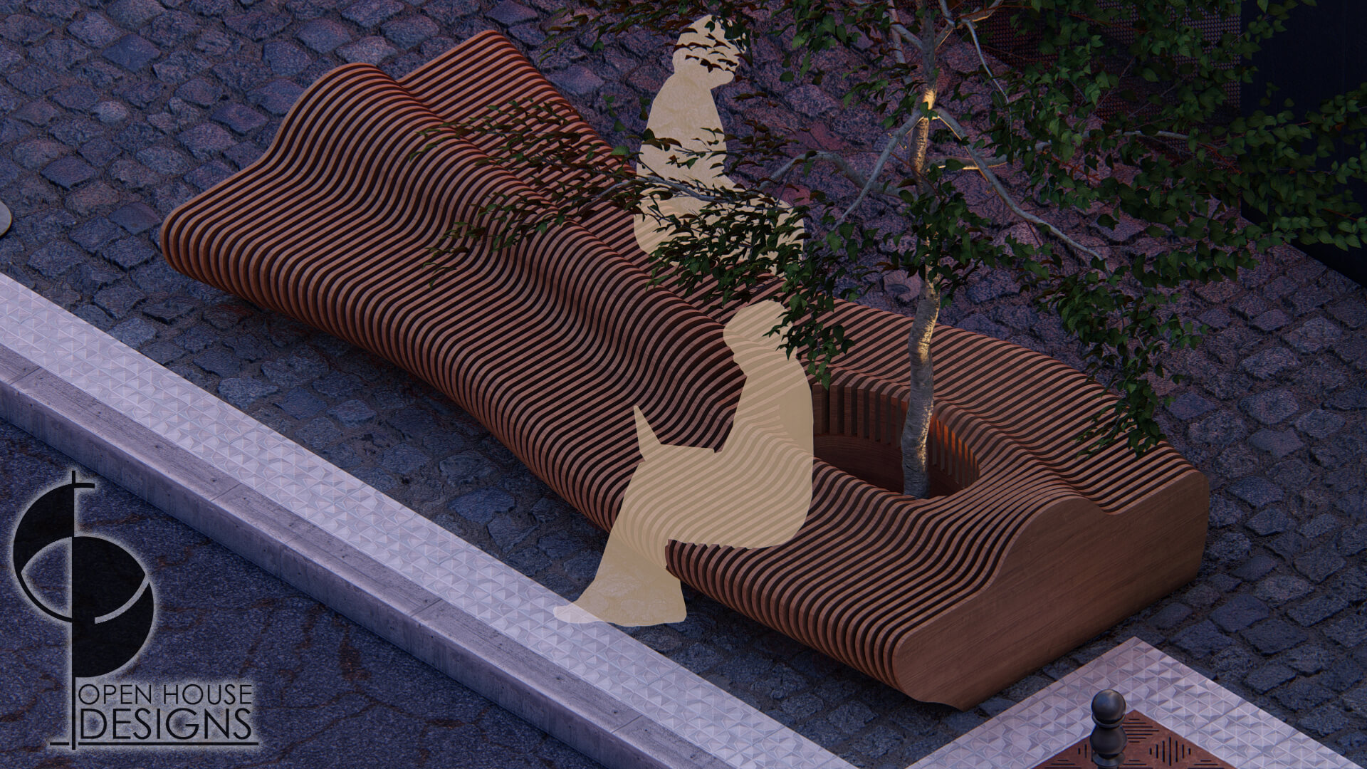 Parametric Bench blends perfectly with the sidewalk - OpenHouseDesigns