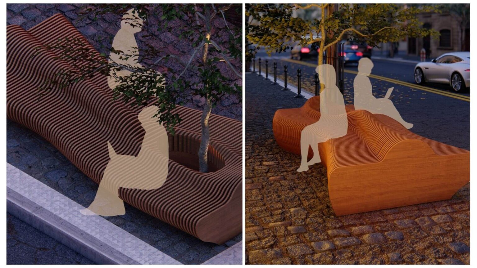 Parametric Bench blends perfectly with the sidewalk - OpenHouseDesigns