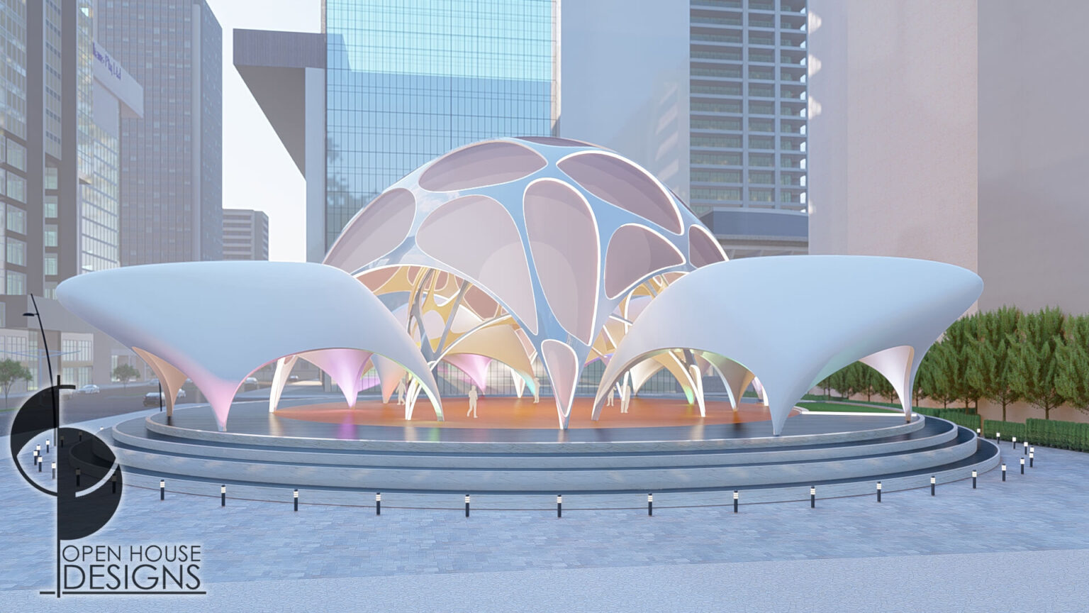 Parametric Concept Pavilion with amazing lighting - OpenHouseDesigns