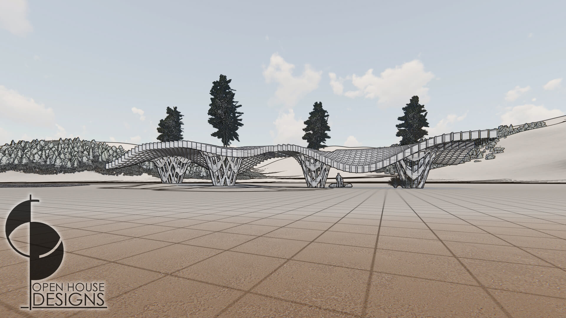 Parametric Installation in Vineyard - OpenHouseDesigns