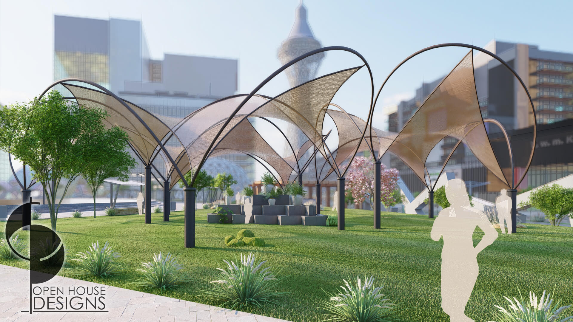 Parametric Pavilion for Central Park in Downtown - OpenHouseDesigns