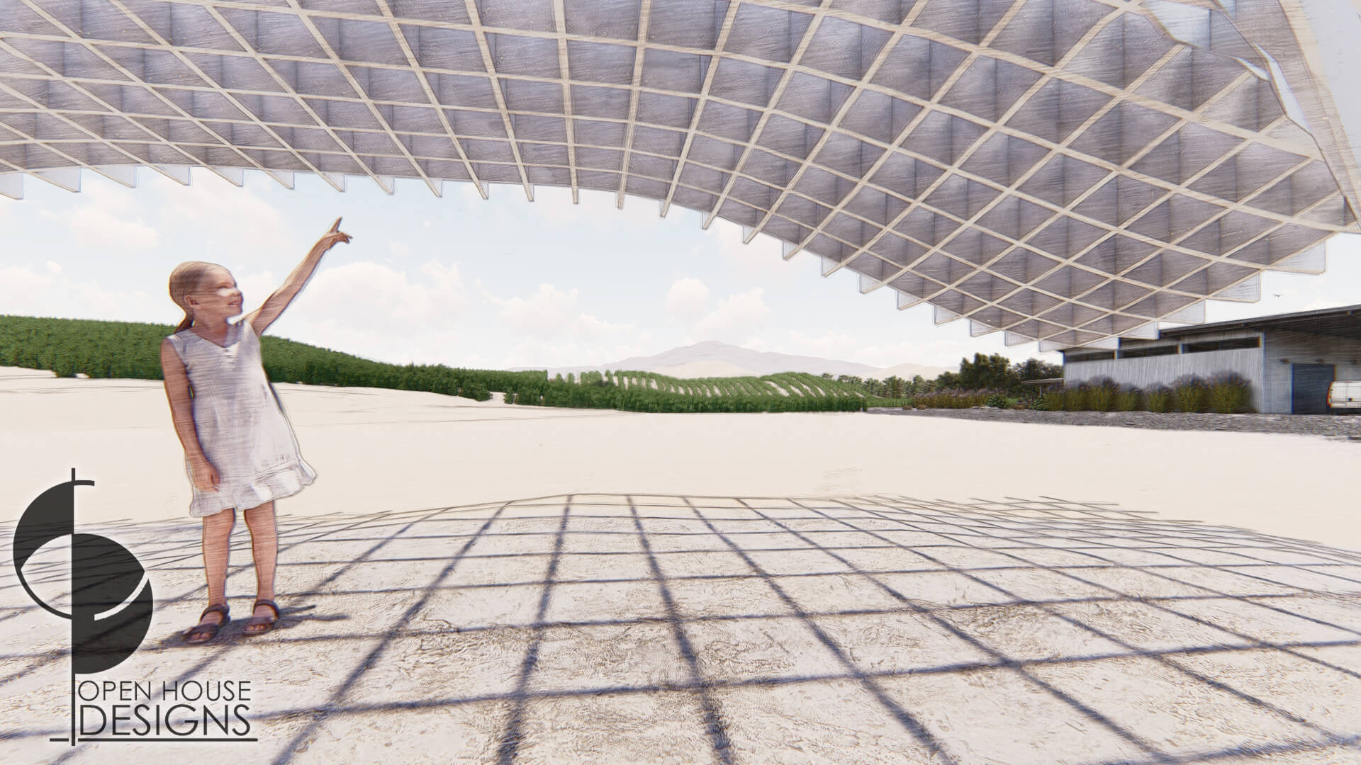 Parametric Installation in Vineyard - OpenHouseDesigns