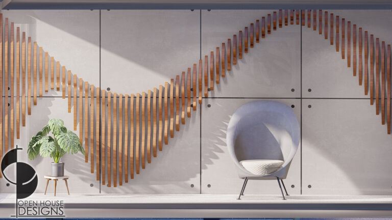 10. Parametric Wall Design run across the living room