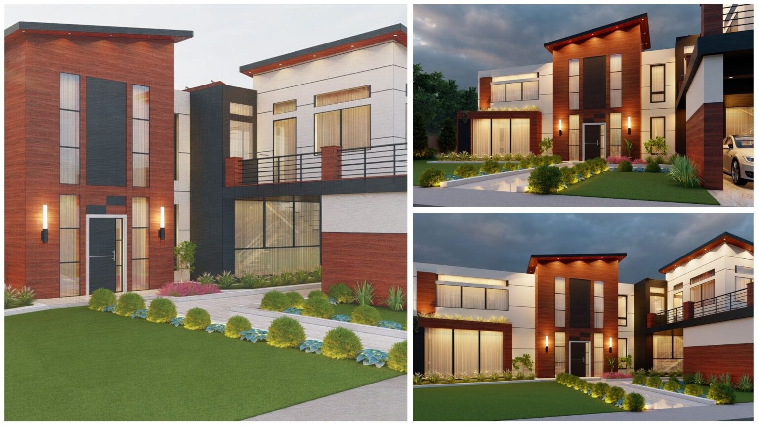 Contemporary Exterior Elevation visualized by Open House Designs ...