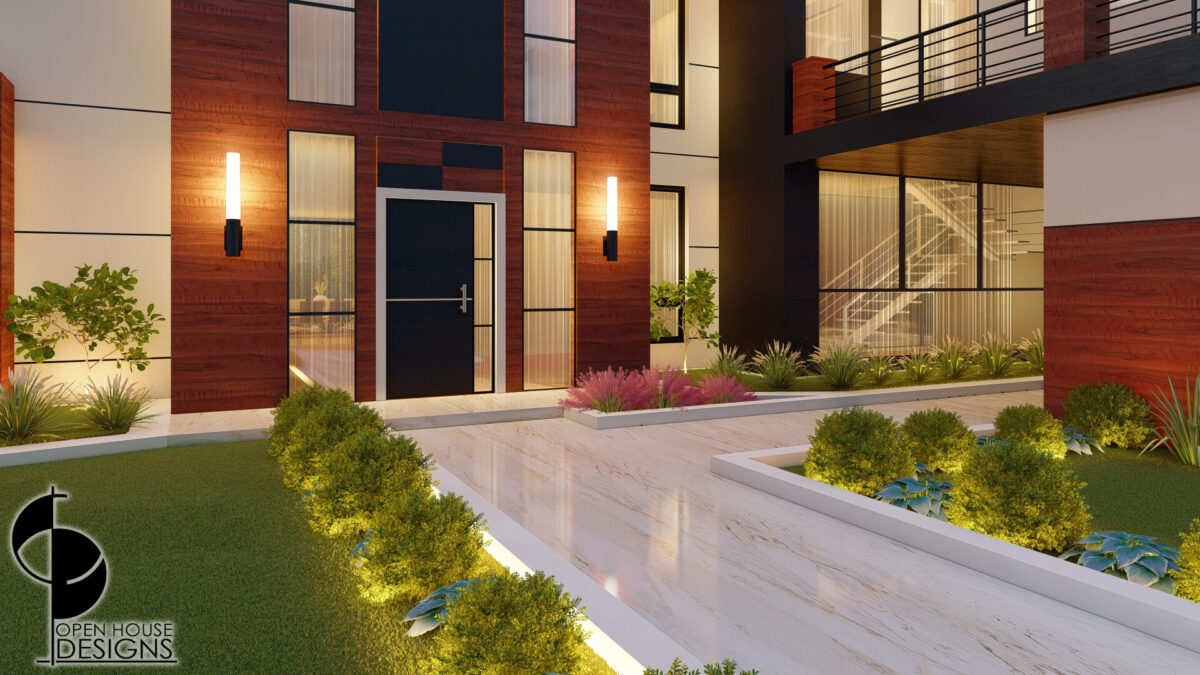 Contemporary Exterior Elevation visualized by Open House Designs ...