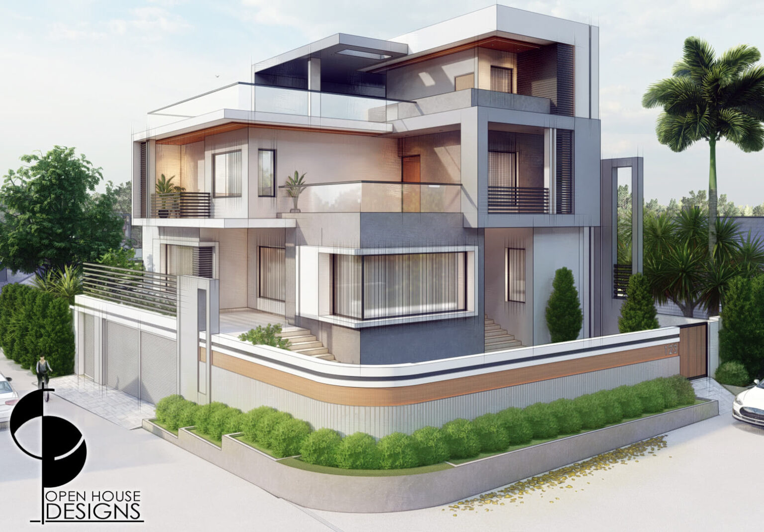 Luxury house with modern aesthetics - OpenHouseDesigns