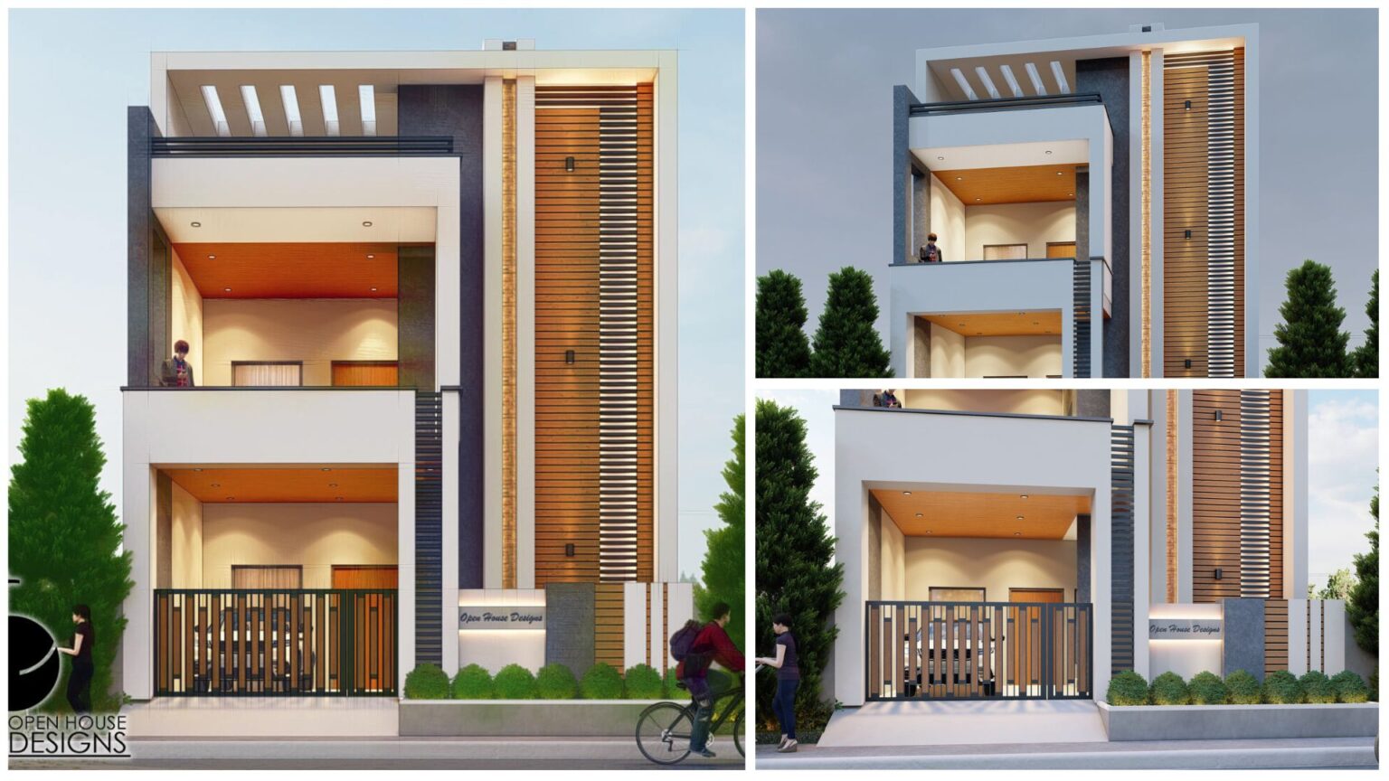 Elevation Design with Wooden Cladding and Contrast of Neutrals ...