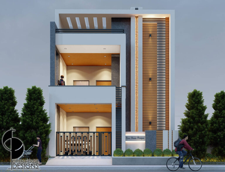 Elevation Design with Wooden Cladding and Contrast of Neutrals ...