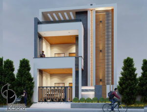 Elevation Design with Wooden Cladding and Contrast of Neutrals ...