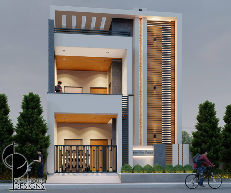 Elevation Design with Wooden Cladding and Contrast of Neutrals ...