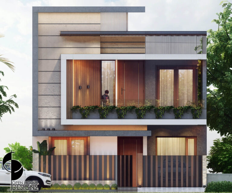 Contemporary Elevation design for small home - OpenHouseDesigns
