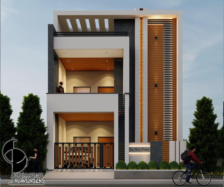 Elevation Design with Wooden Cladding and Contrast of Neutrals ...