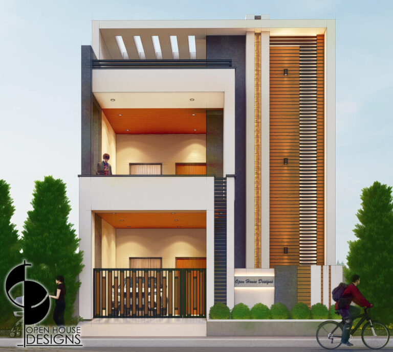 Elevation Design with Wooden Cladding and Contrast of Neutrals ...