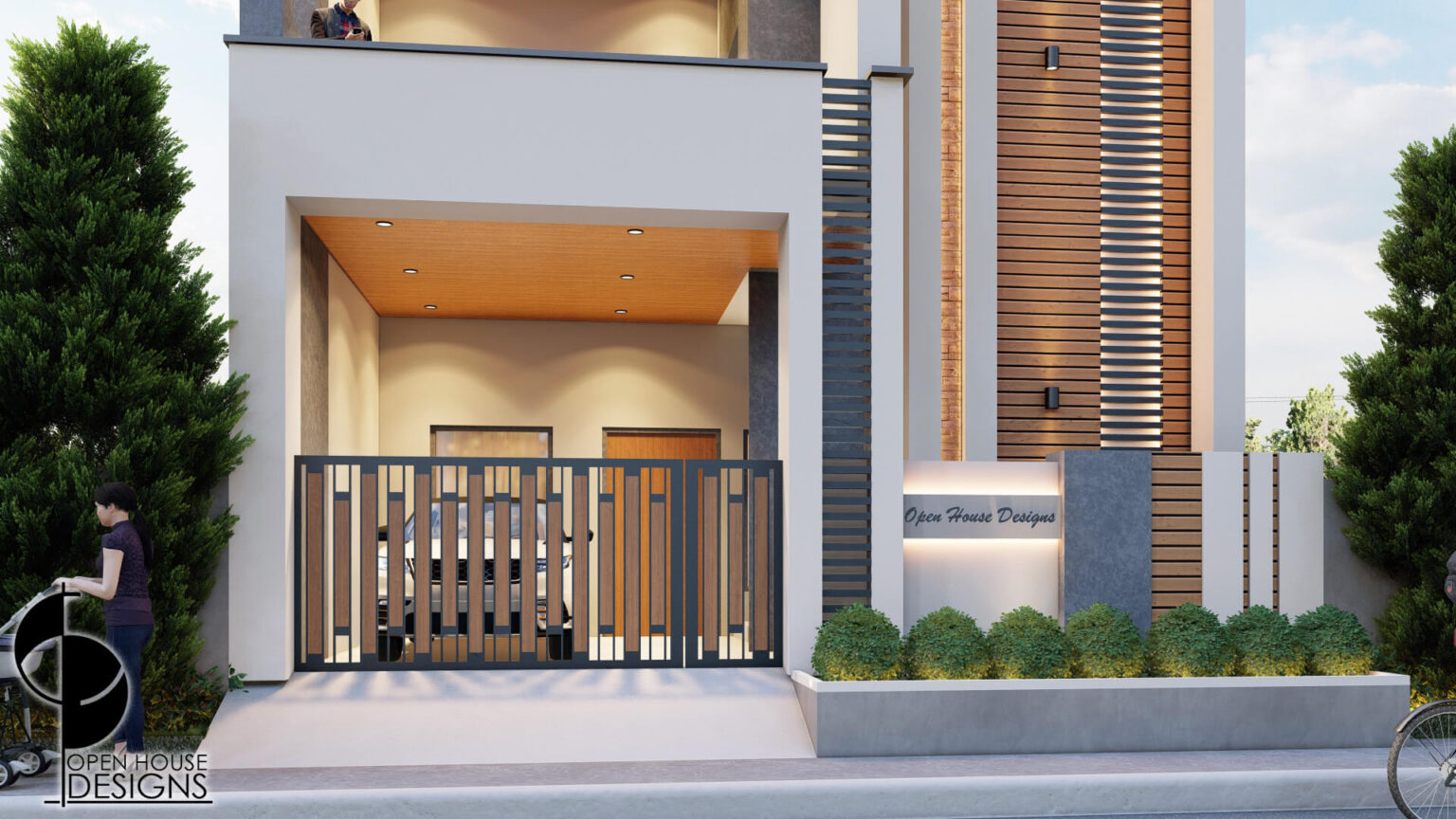 Elevation Design with Wooden Cladding and Contrast of Neutrals ...