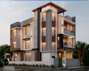 Corner View Modern Elevation by Open House Designs - OpenHouseDesigns