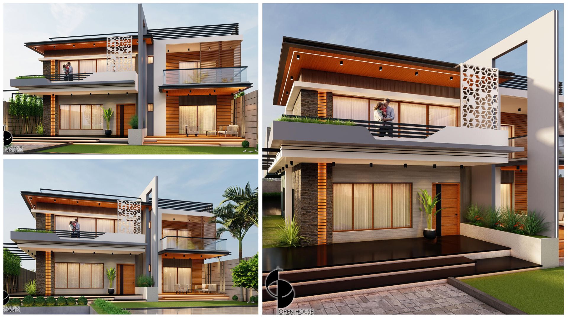 Ultra-Modern Residence Elevation by Open House Designs - OpenHouseDesigns