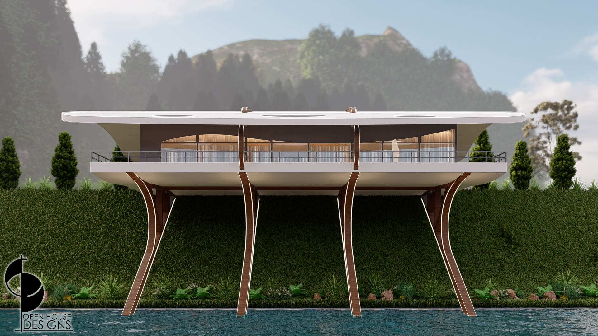 Lake Side Residence Visualization by Open House Designs - OpenHouseDesigns