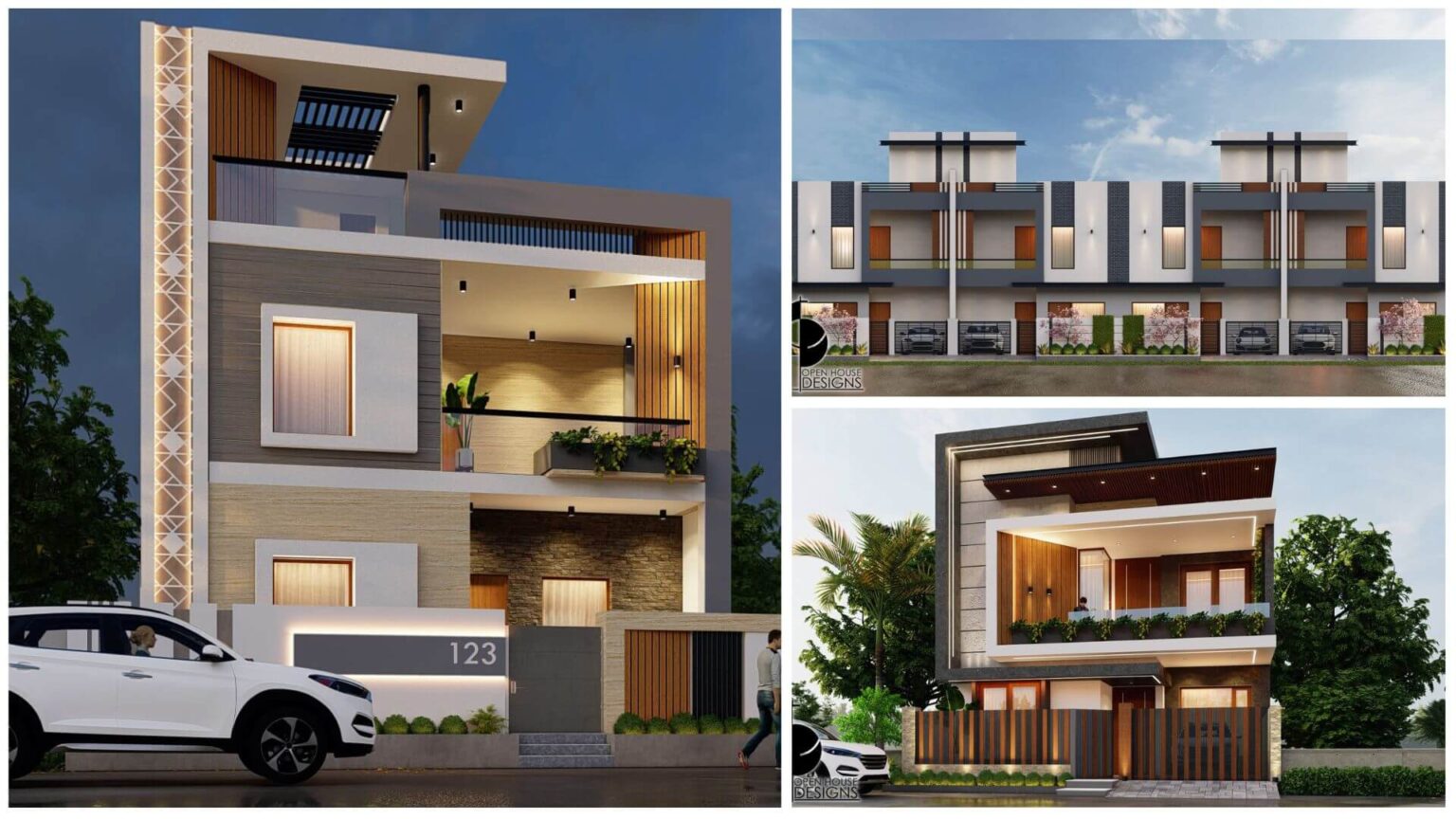 18 Elevation Design with Wooden Cladding and Contrast of Neutrals ...