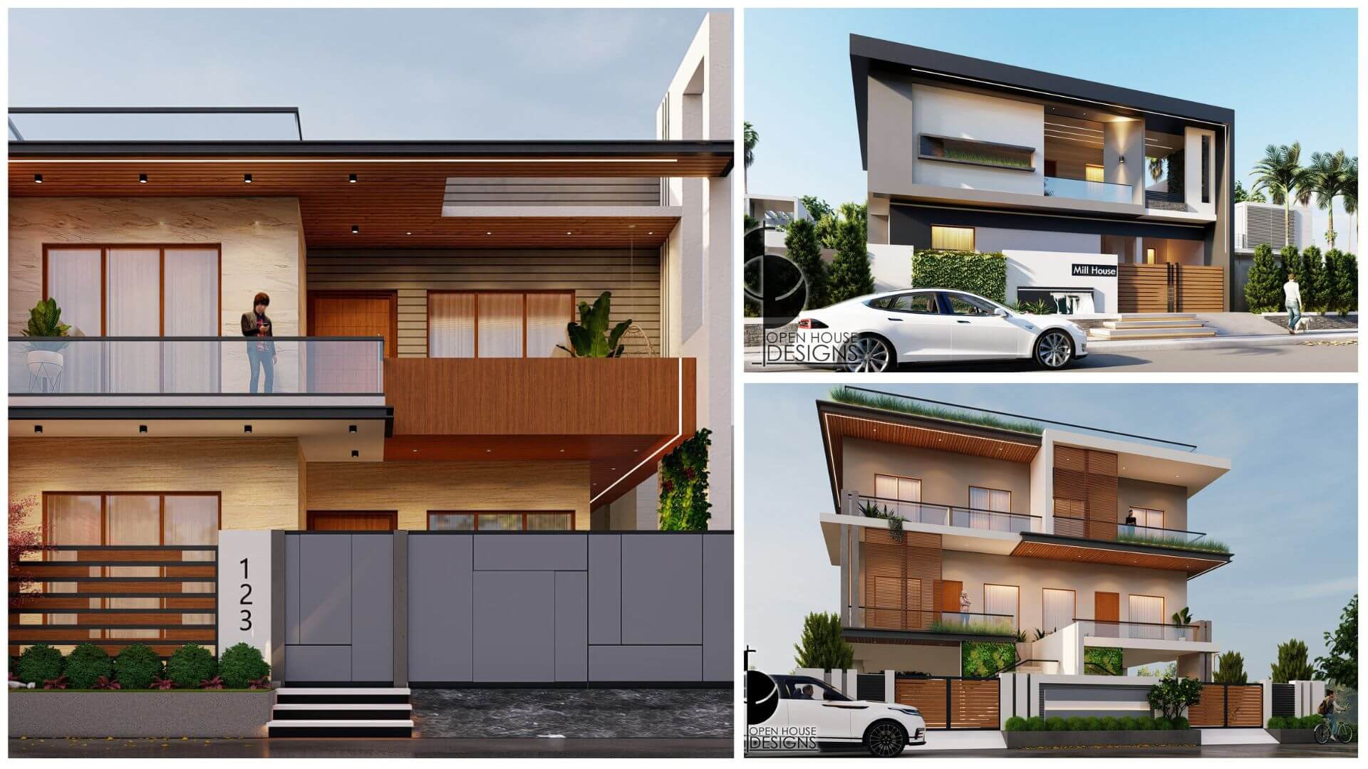 10 Exterior Façade Design Ideas Contemporary Home - OpenHouseDesigns