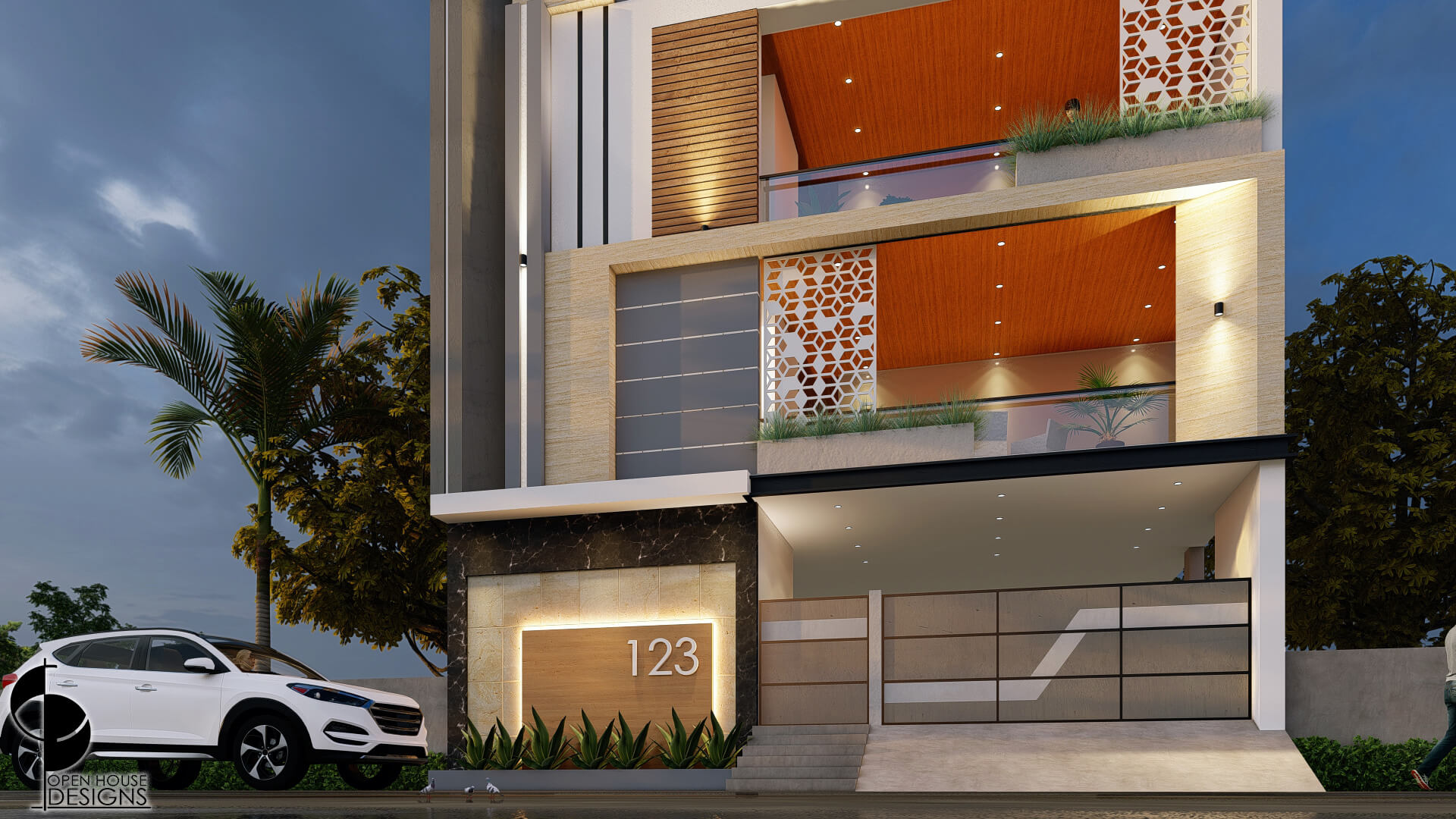 Elevation Design for a Multistory Apartment - OpenHouseDesigns