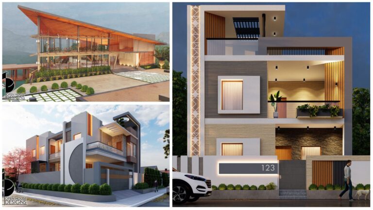 12 Super Elevation Façade Design & Rendering Ideas - OpenHouseDesigns