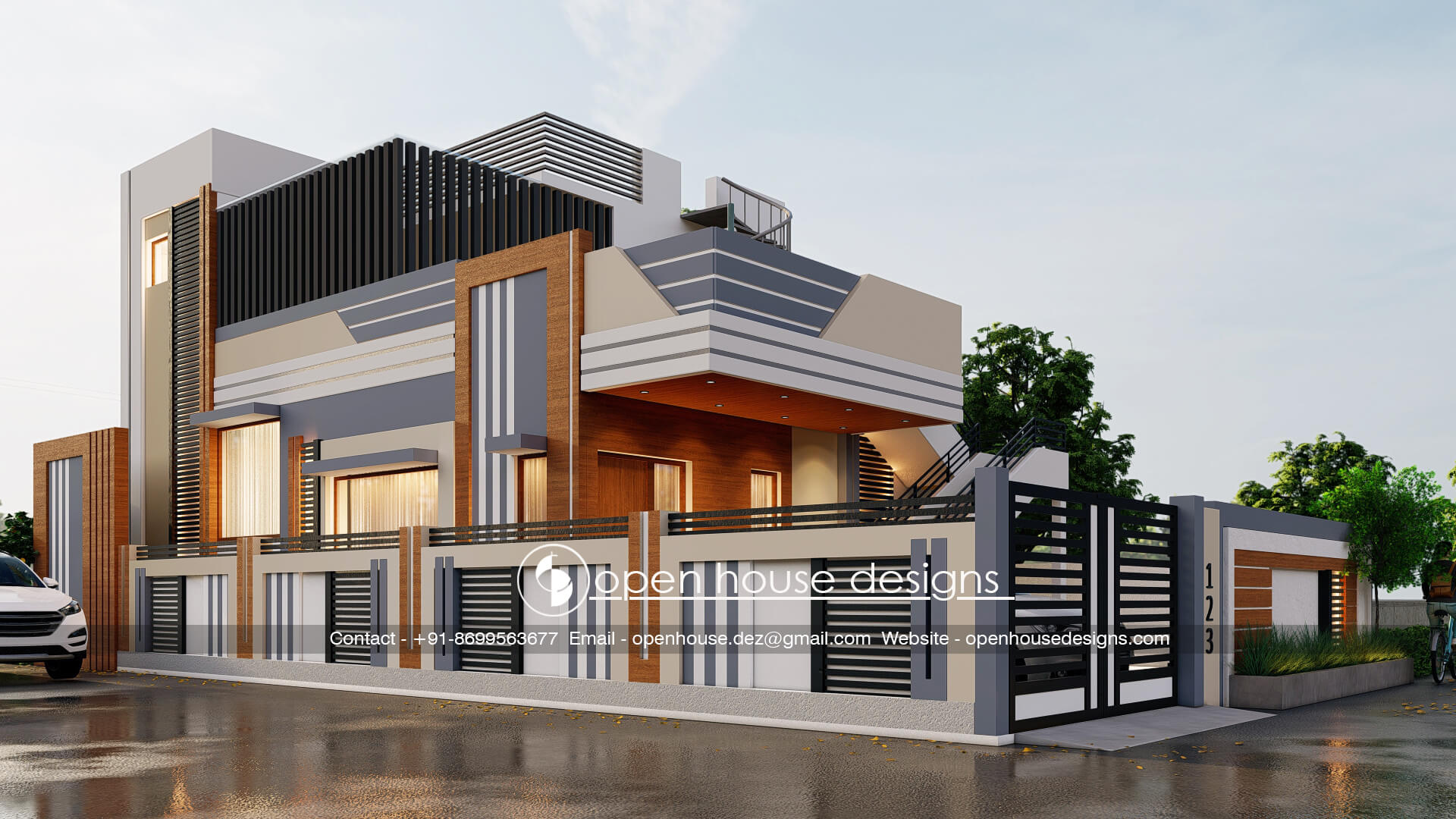 11 Contemporary Front Elevation Ideas - OpenHouseDesigns